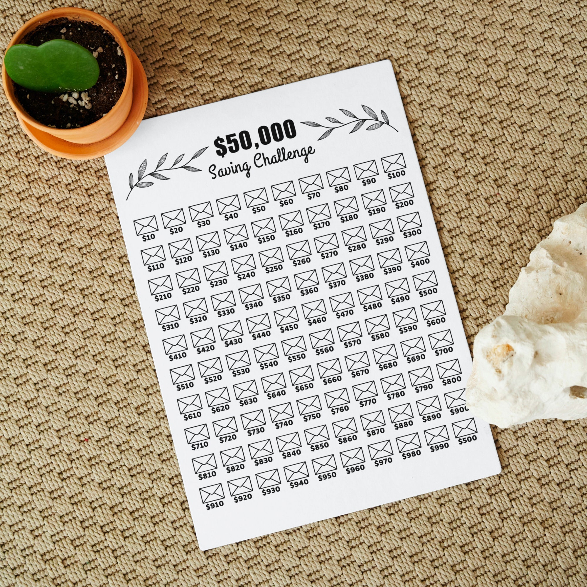 50k Saving Challenge Printable, 50000 Saving Challenges, Savings ...