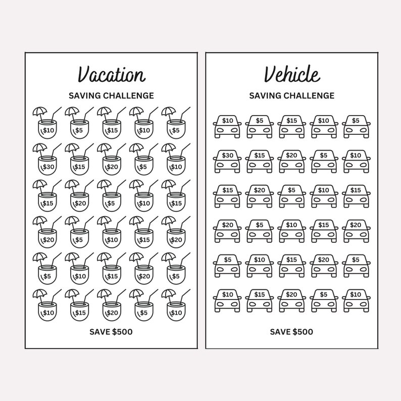Mini Savings Challenge Printable, A6 Savings Challenge Bundle, A6 Sized ...