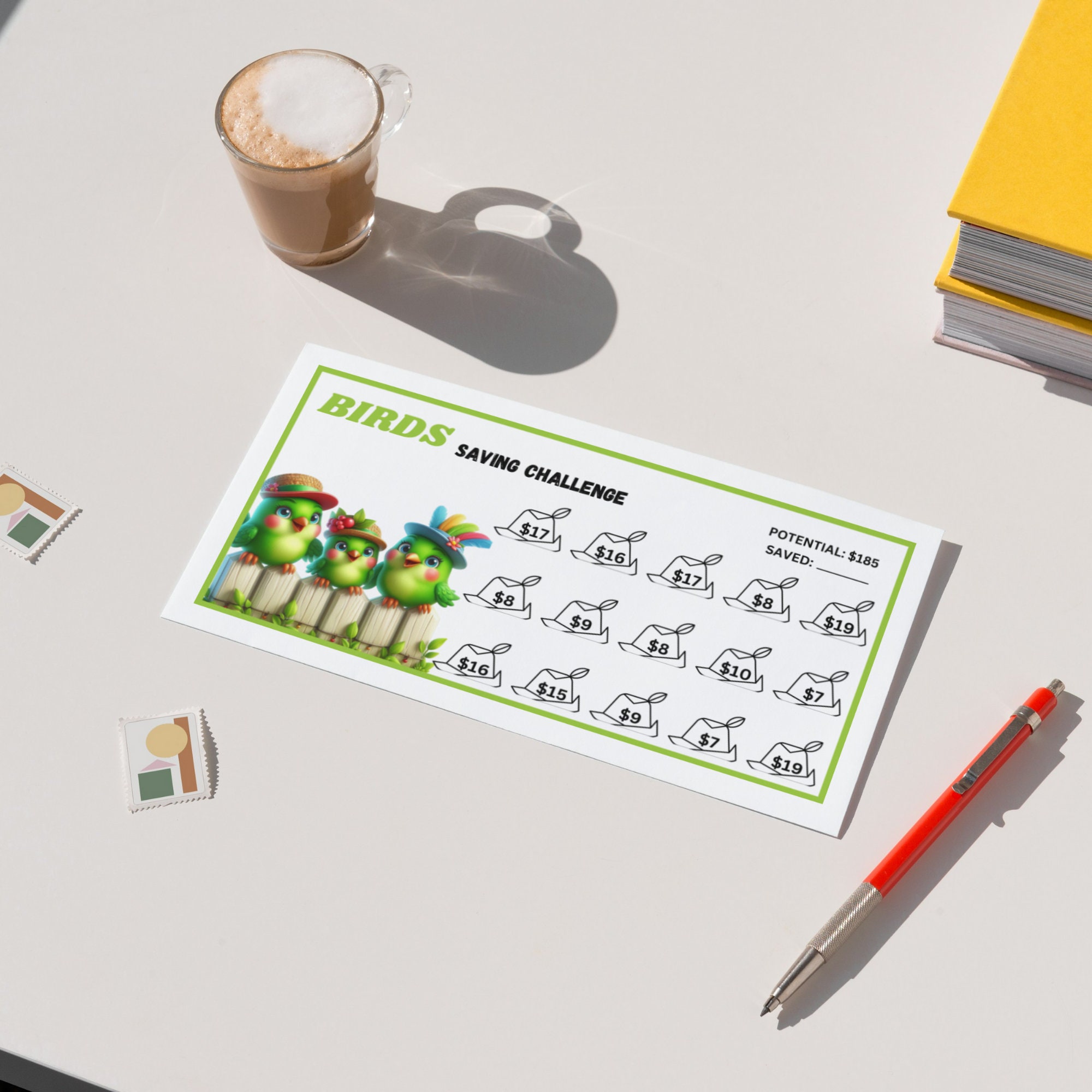 Parrots Saving Challenge Printable Bundle, Mini A6 Low Income Birds ...