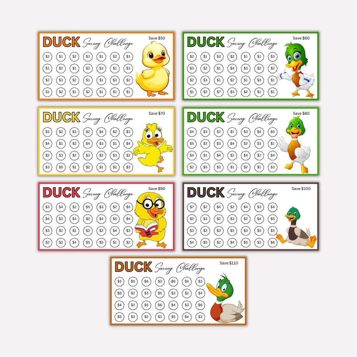 Duck Savings Challenge Printable, Get Your Mini A6 Ducks Saving ...