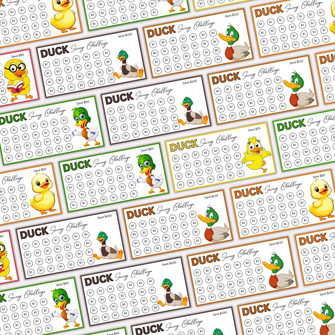 Duck Savings Challenge Printable, Get Your Mini A6 Ducks Saving ...