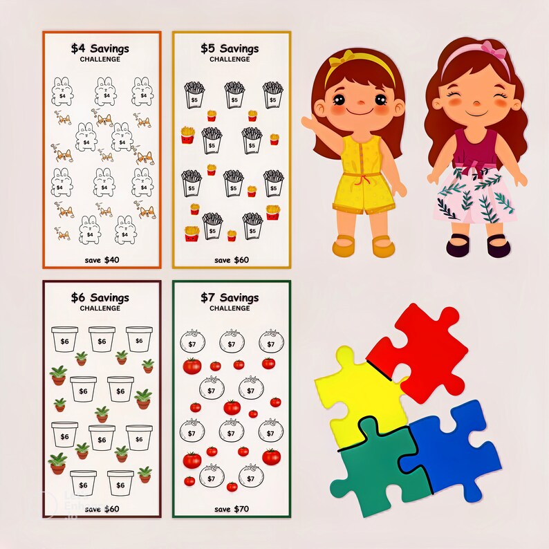 Kids Savings Challenge Printable, A6 Kids Mini Saving Challenge, Kids ...