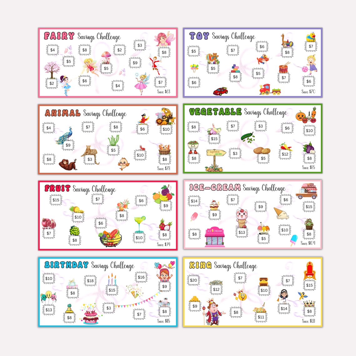 Savings Challenge Printable, Color Mini A6 Saving Challenge, Money ...