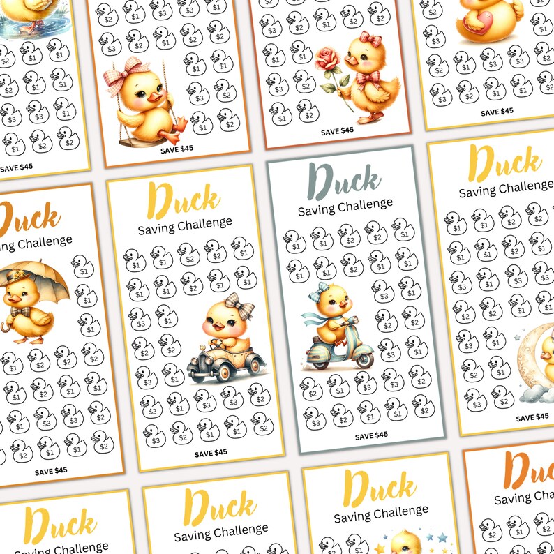 Duck Savings Challenge Printable, Mini A6 Duck Saving Challenges, Ducks ...
