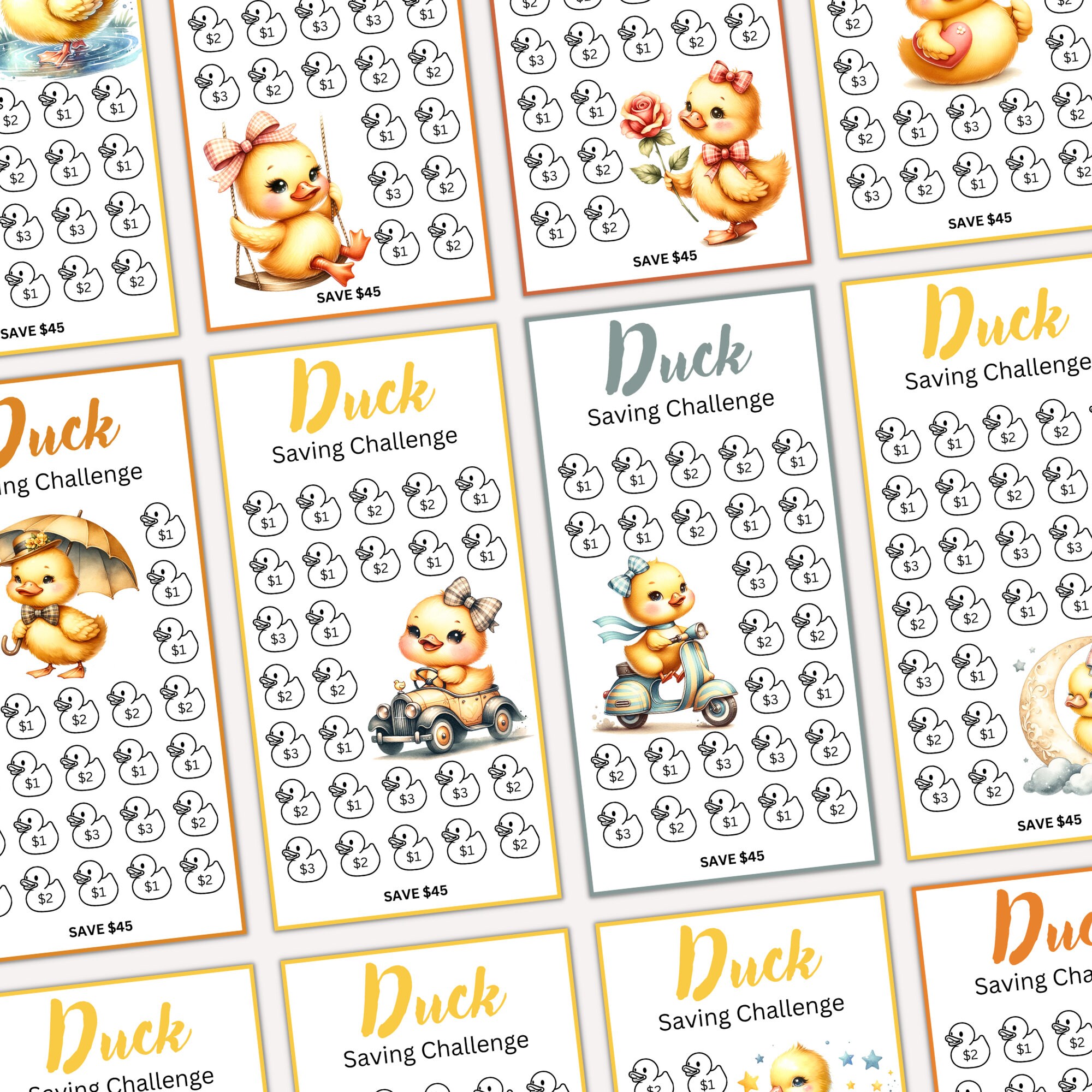 Duck Savings Challenge Printable, Mini A6 Duck Saving Challenges, Ducks ...
