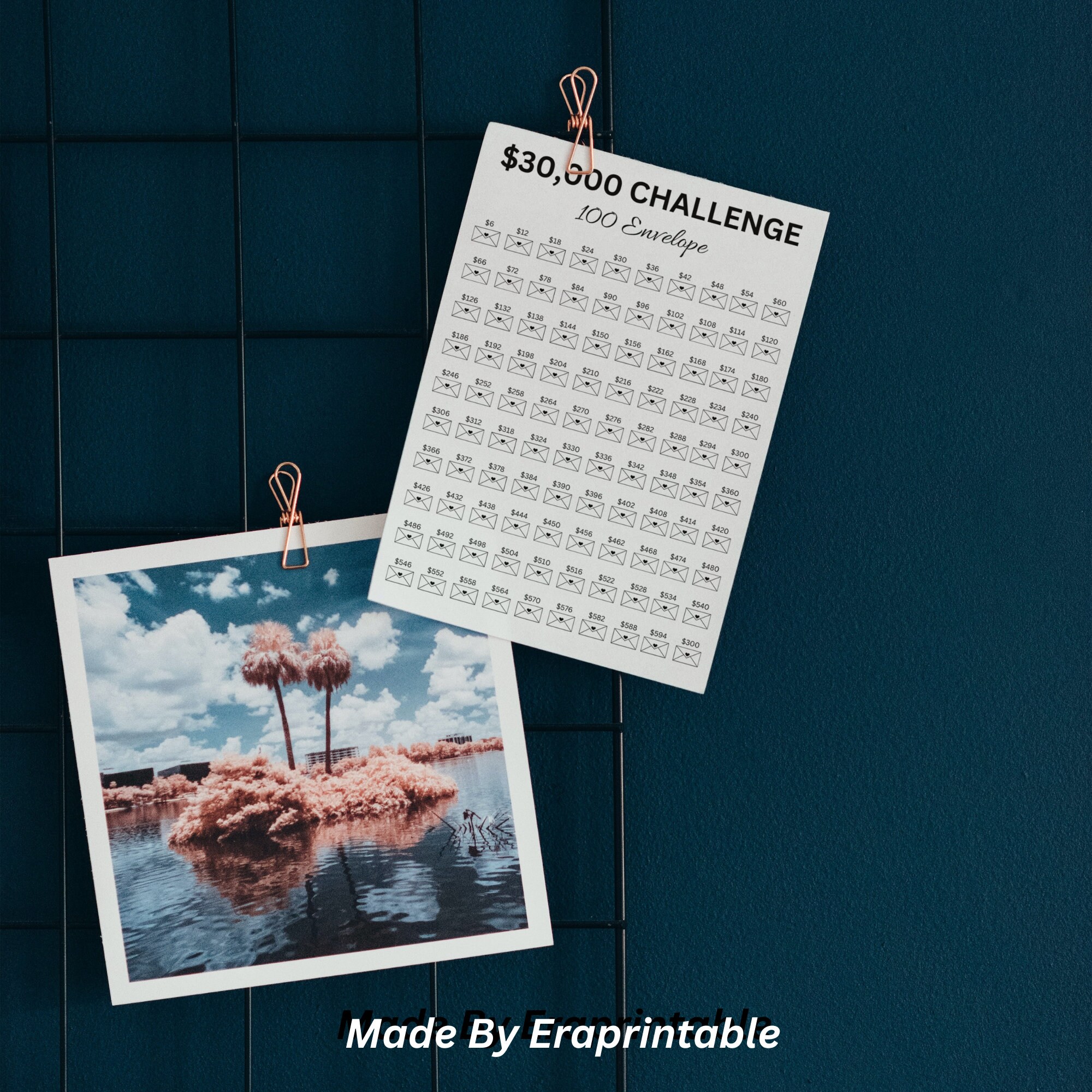 30K 100 Envelope Challenge Printable, 30,000 Saving Tracker, 30K ...