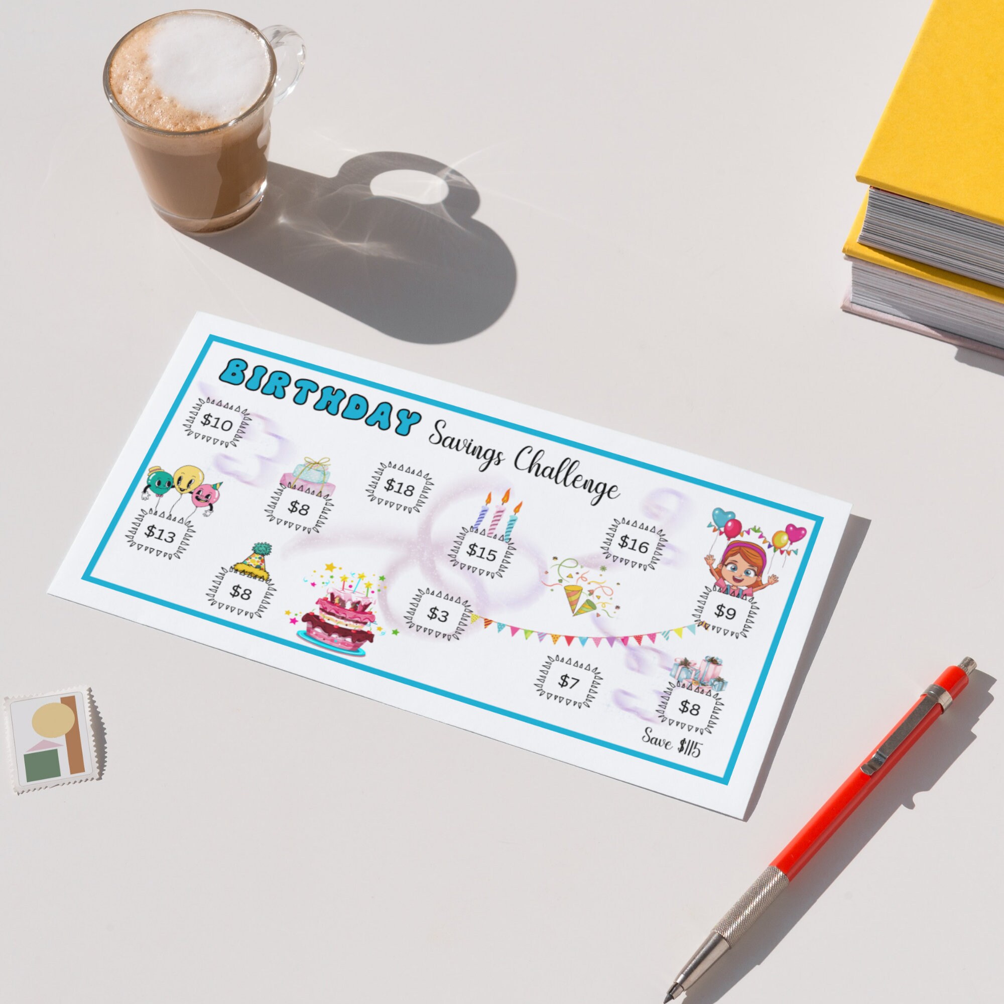 Savings Challenge Printable, Color Mini A6 Saving Challenge, Money ...