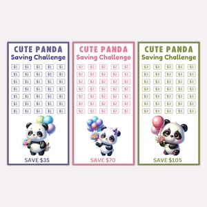 Cute Panda Savings Challenge Printable Bundle, Mini A6 Panda Saving ...