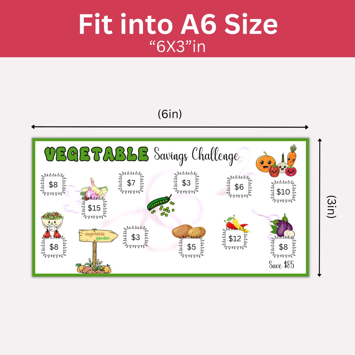 Savings Challenge Printable, Color Mini A6 Saving Challenge, Money ...