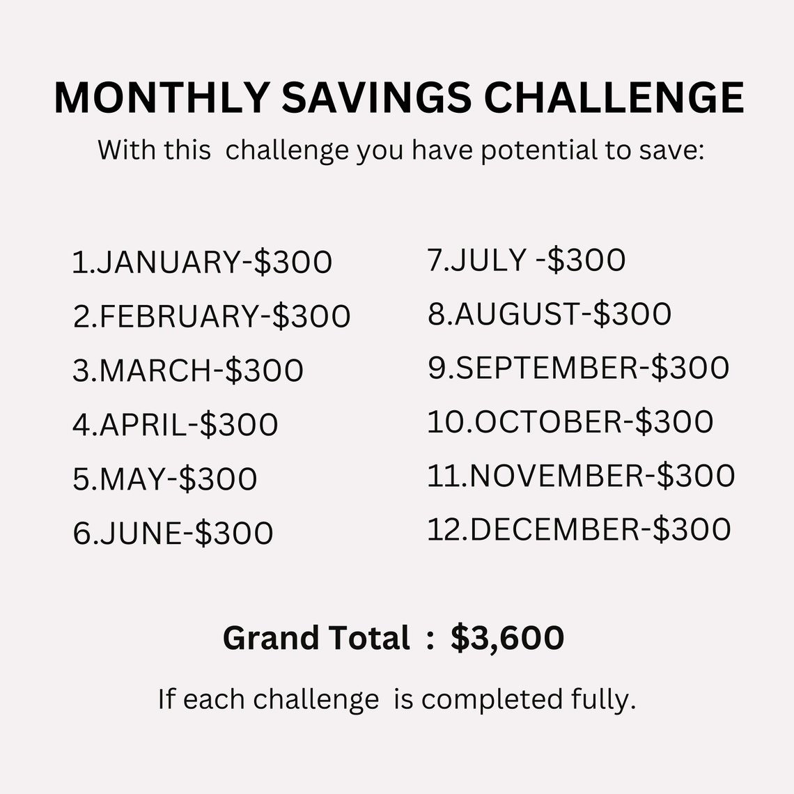 Buy 12 Month Savings Challenge Printable Monthly Saving Challenge ...