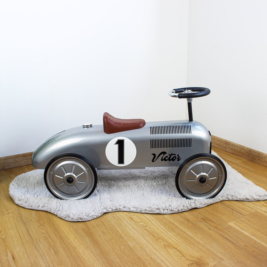 Vintageflitzer Ride-on Car With Personalization, Retro Silver Ride-on ...