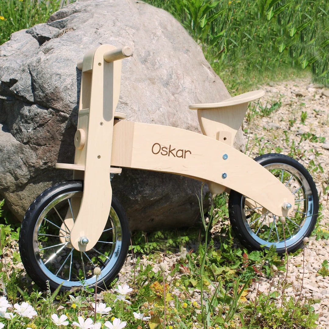 Personalizable Wooden Balance Bike, Two-wheeled Balance Bike for Toddlers, 2nd Birthday Gift ...