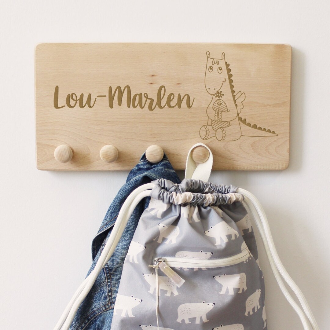 Children's Wardrobe With Name Dragon Made of Wood - Etsy