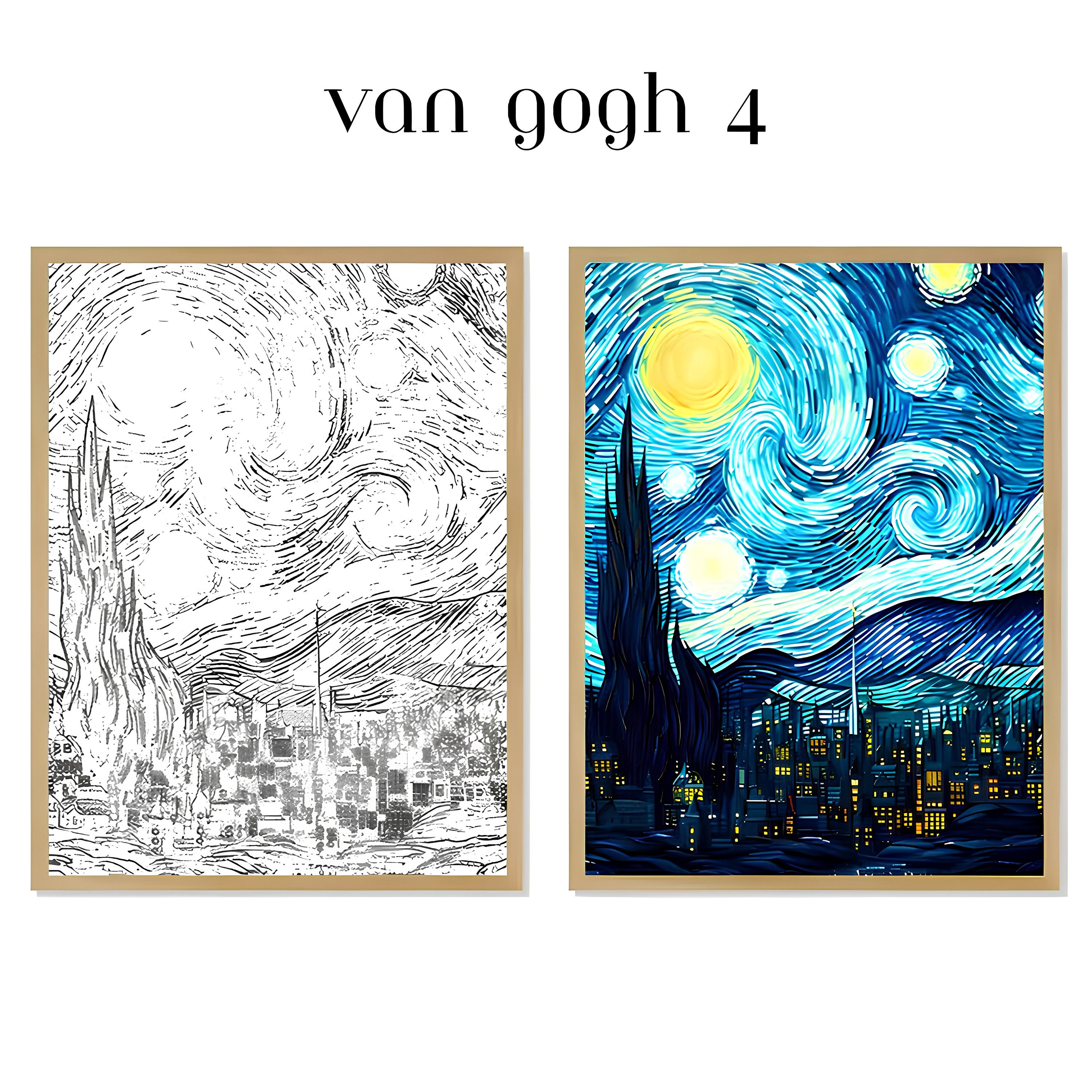 Elegant Van Gogh Art Plexiglass Light Box for Artistic Room Ambiance ...