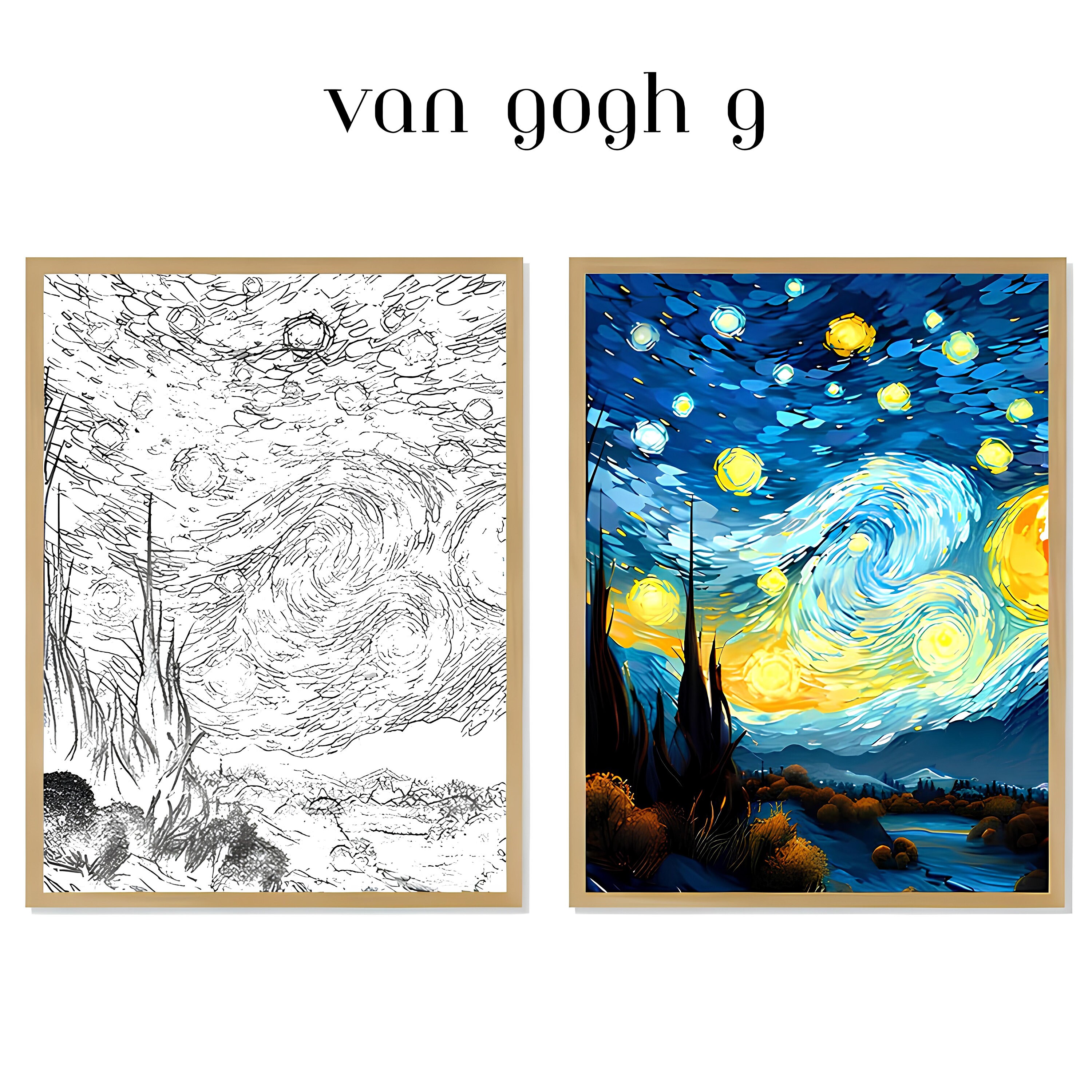 Elegant Van Gogh Art Plexiglass Light Box for Artistic Room Ambiance ...