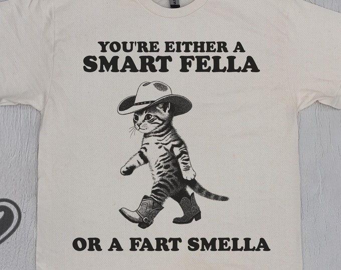 You're Either a Smart Fella or a Fart Smella Shirt, Cat Meme T-shirt ...