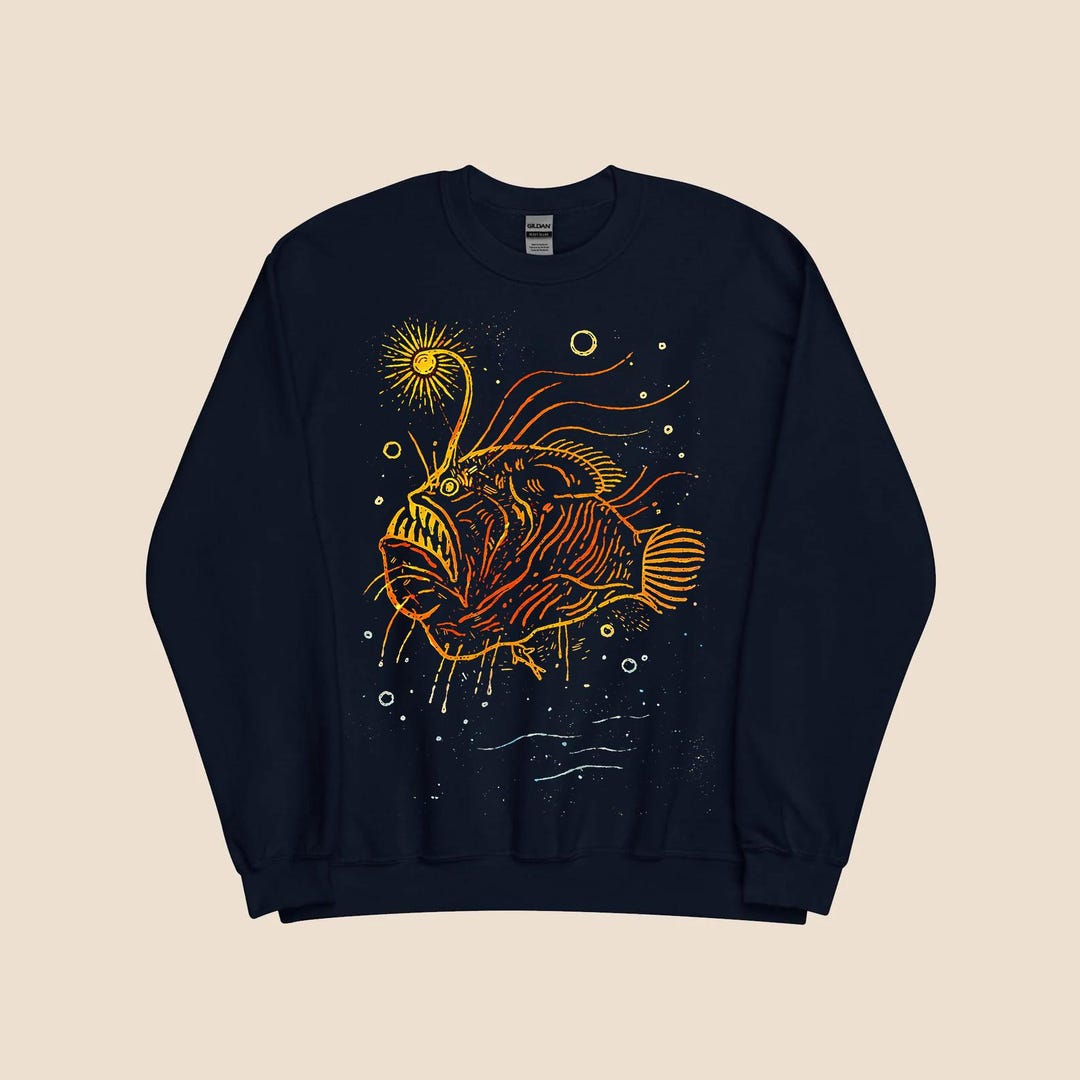 Deep Sea Angler Fish-goth, Pirate Lover Gift Sweatshirt - Etsy