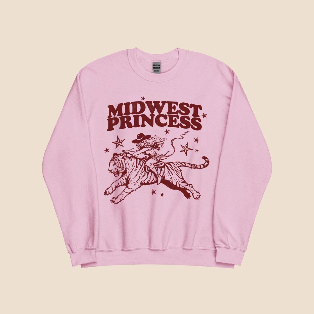 Midwest Princess Cowgirl Riding Tiger Vintage Sweatshirt, Retro 90s ...