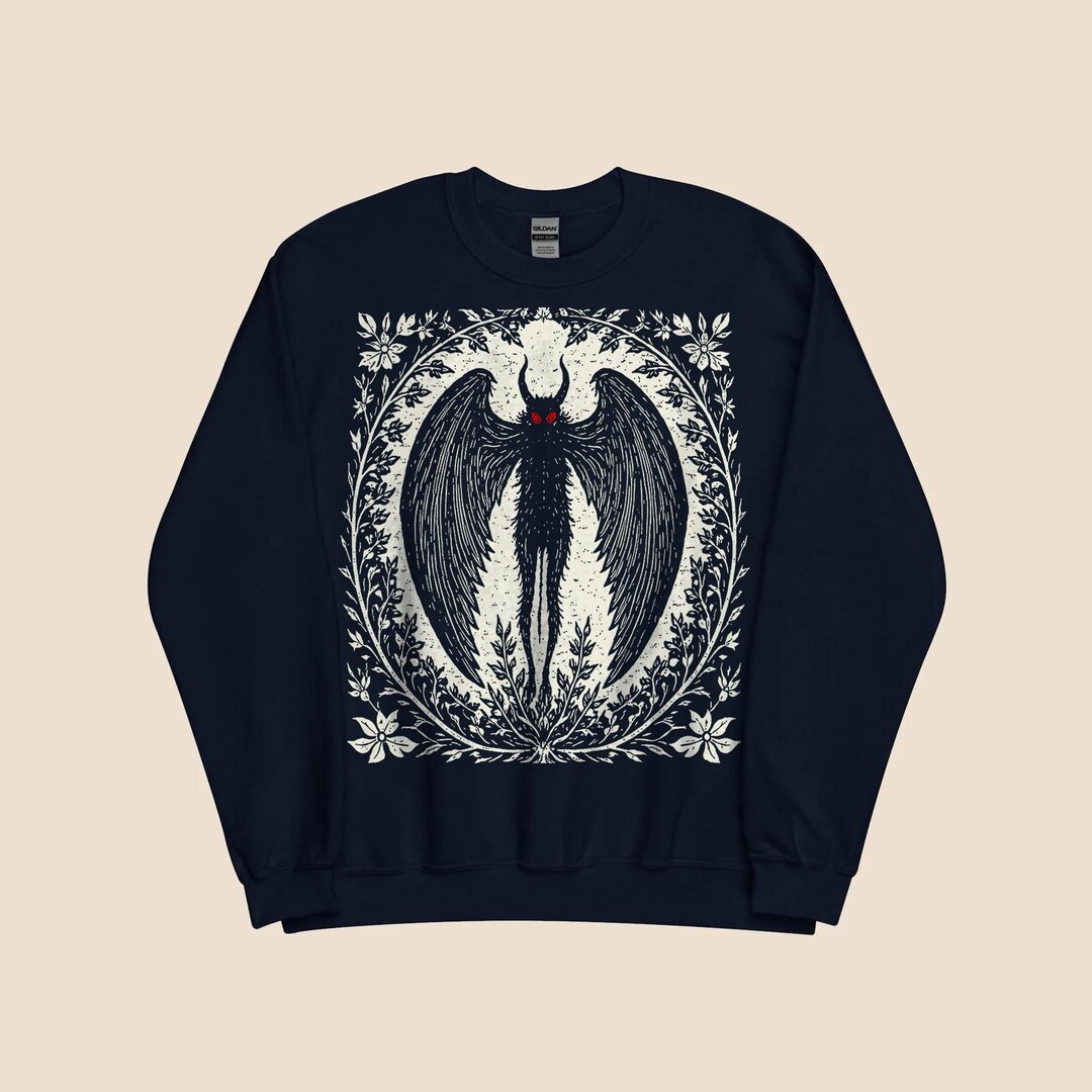 Vintage Mothman Cryptid Sweatshirt | Funny Camping Sweatshirt, Hiking ...