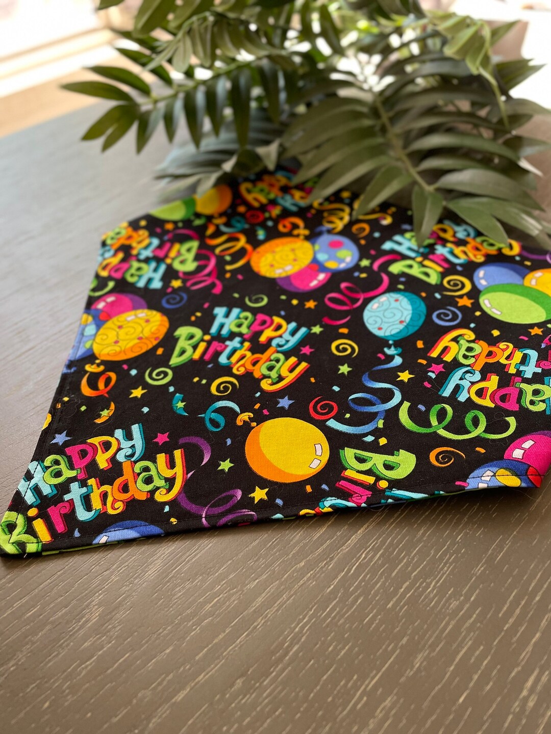 Happy Birthday Balloon Streamer Multi Color Dog Bandana & Matching ...