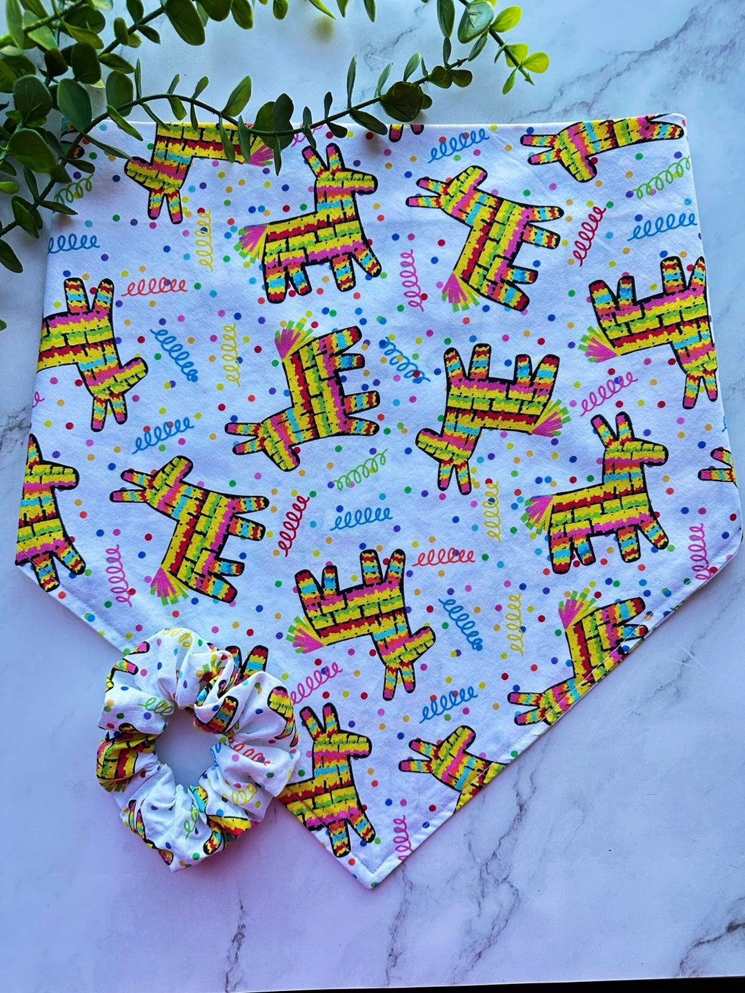 Piñata Confetti Birthday Dog Bandana & Matching Scrunchie - Etsy