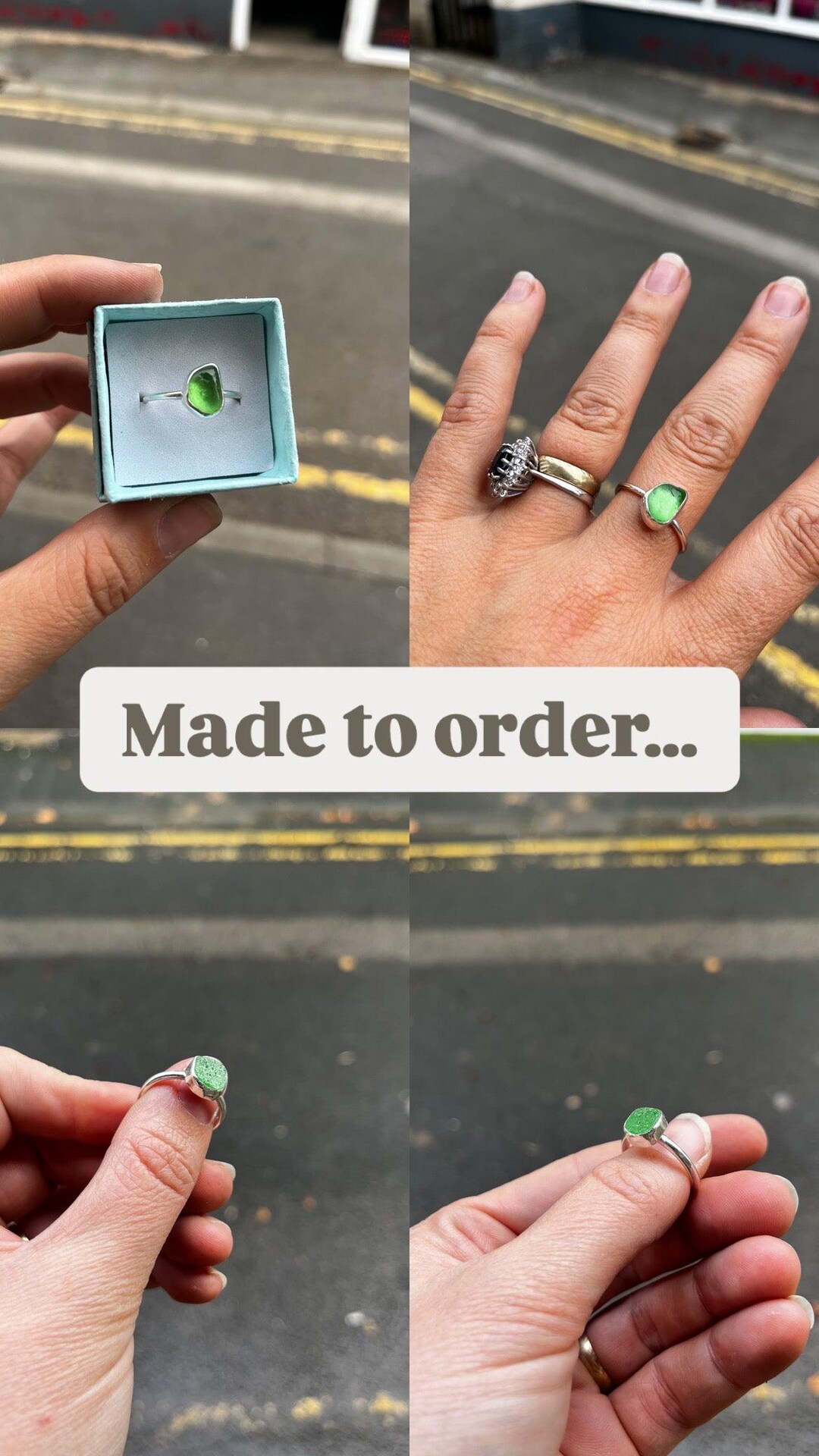 Subtle Green Whitby Sea Glass Ring - Etsy