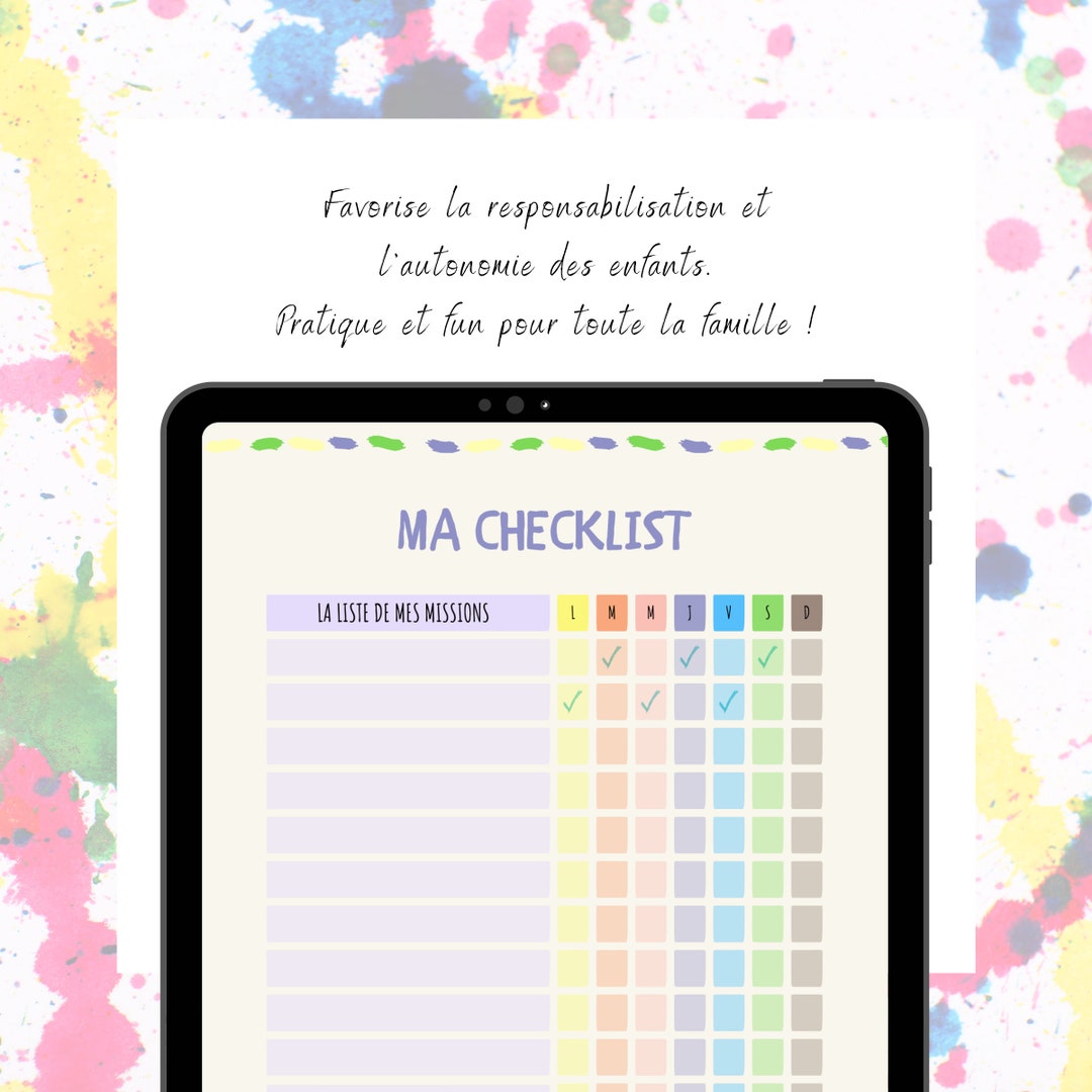Printable Poster With to Do List and Checkboxes for Children - Etsy