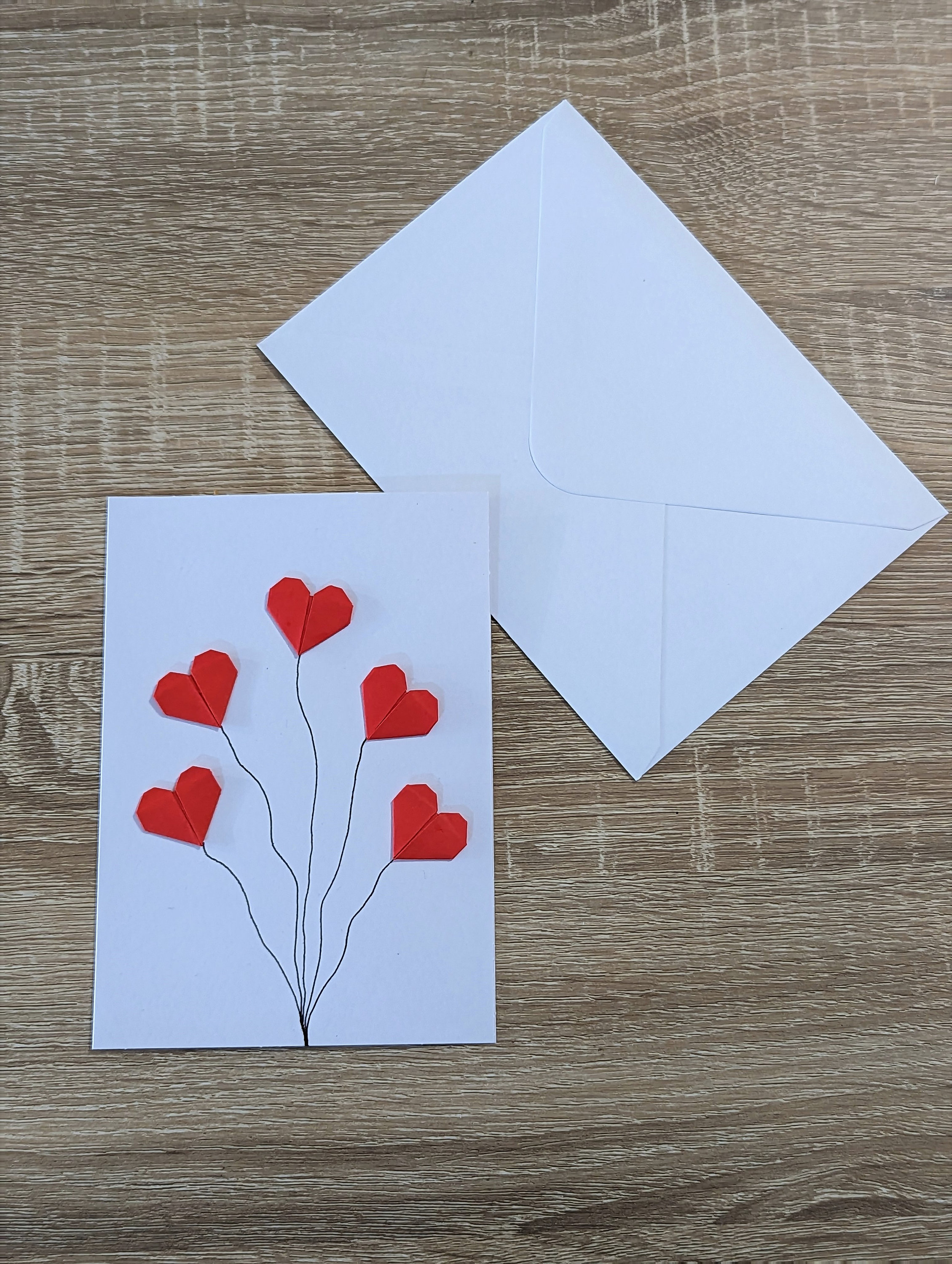 Love Card, Origami Heart Balloons, Couple, Valentine's Day, Wedding ...