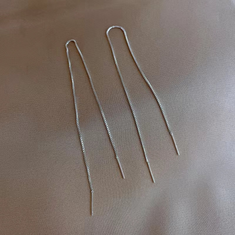 Long Threader Earrings Long Chain Earrings Threader - Etsy