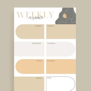 Minimalist Printable Daily & Weekly Hourly Planner Set of - Etsy