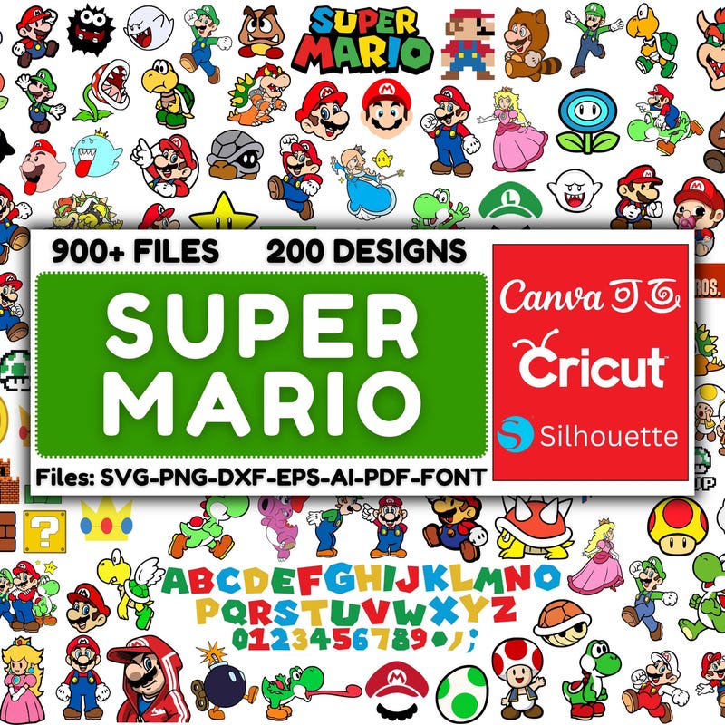 Mario Svg - Etsy