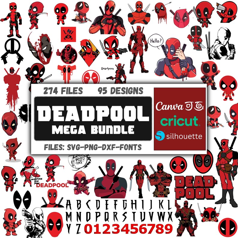 Deadpool Svg Bundle, Deadpool Png, Superhero Svg, Baby Dead Svg ...