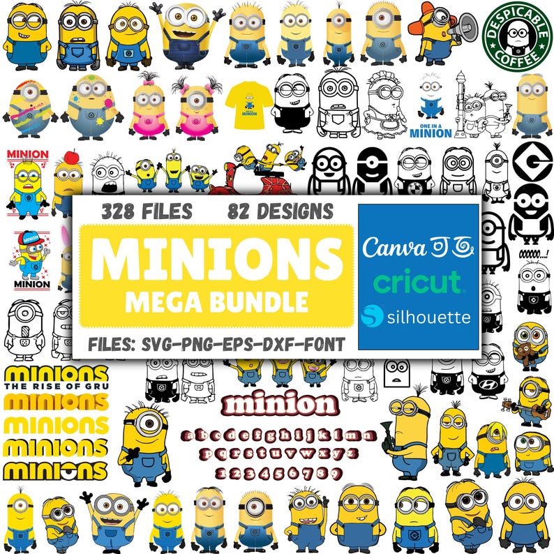 Bundle Mega Minions Svg, Minions Png, clipart Minions, ignoble Svg, SVG ...
