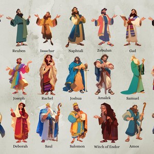 Biblical Characters Clipart Bundle, Bible Stories, Biblical People ...