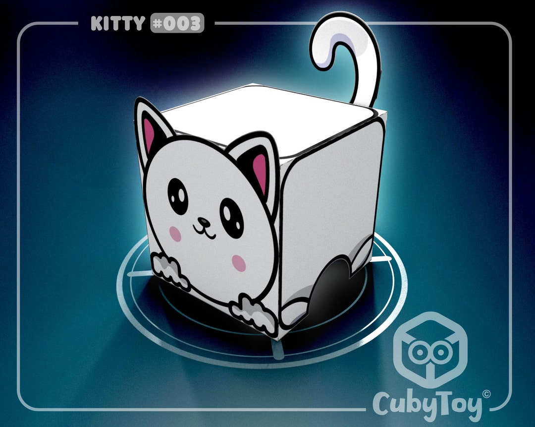 Cubytoy #003 Kitty | Print, Cut, Fold, Glue and Voilà! - Etsy