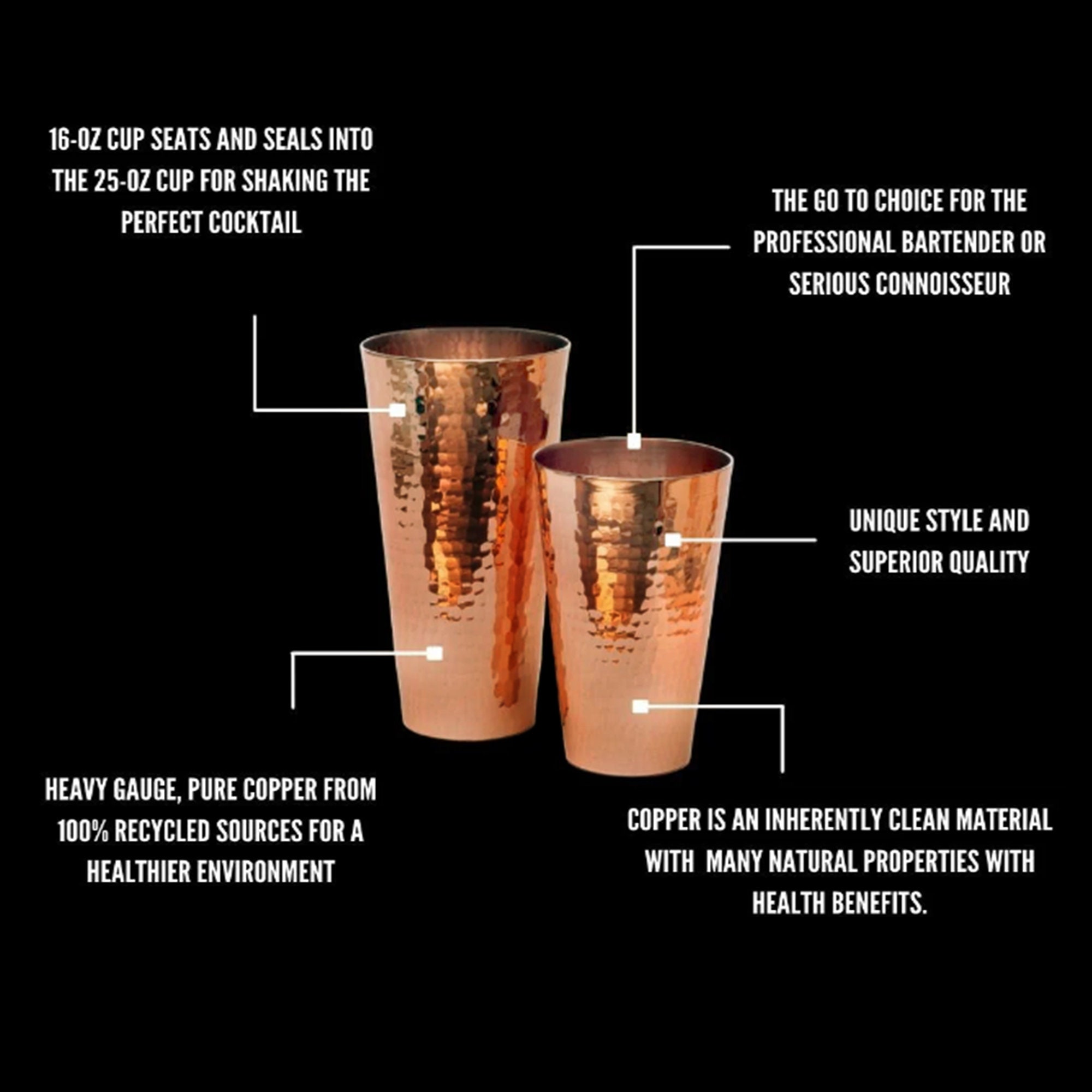 Handmade Pure Copper Cocktail Shaker, Copper Cup, Gift for Him, Copper ...