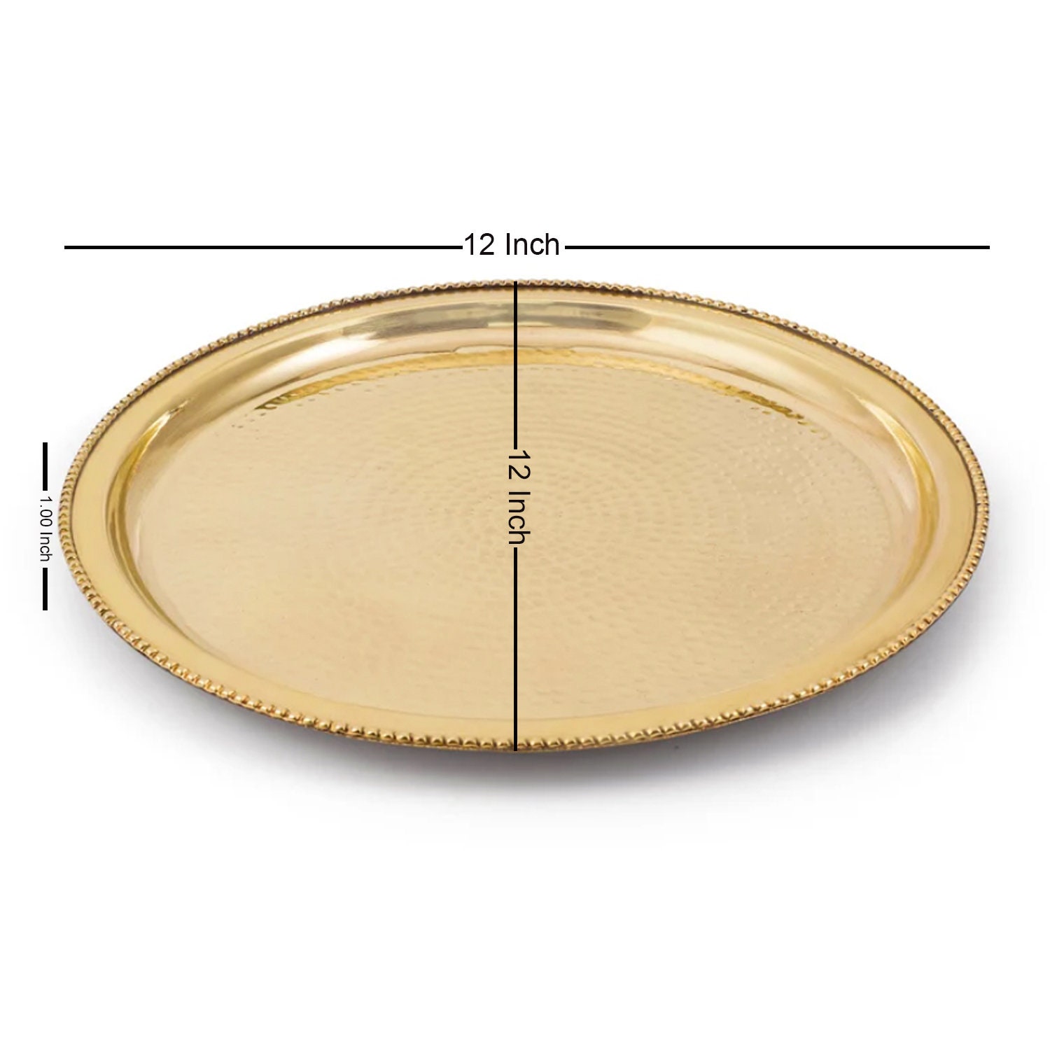 Brass Tray Large | Brass Tray With Hammered Design| Brass Trinket Tray ...
