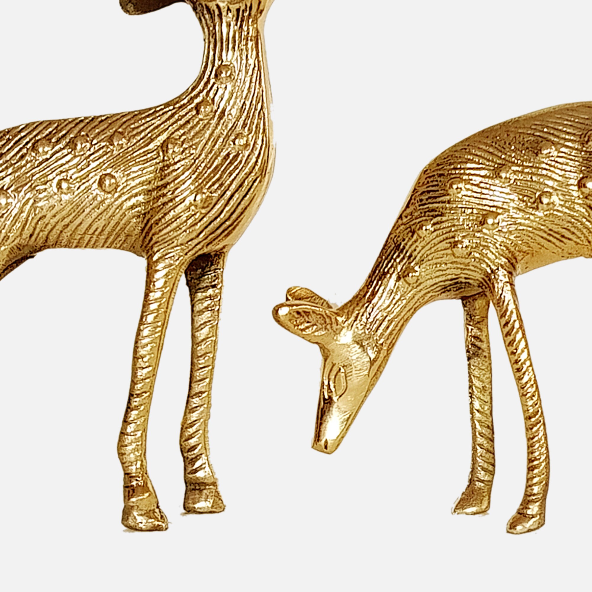 Vintage Large Brass Deer Figurines, Christmas Decor, Vintage Mid ...
