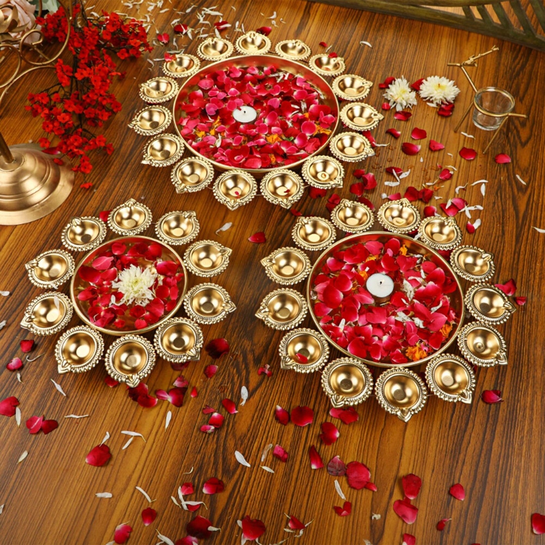 Diya Urli, Urli Bowl, Diwali Decoration, Diwali Decor Lotus Urli, Pooja ...