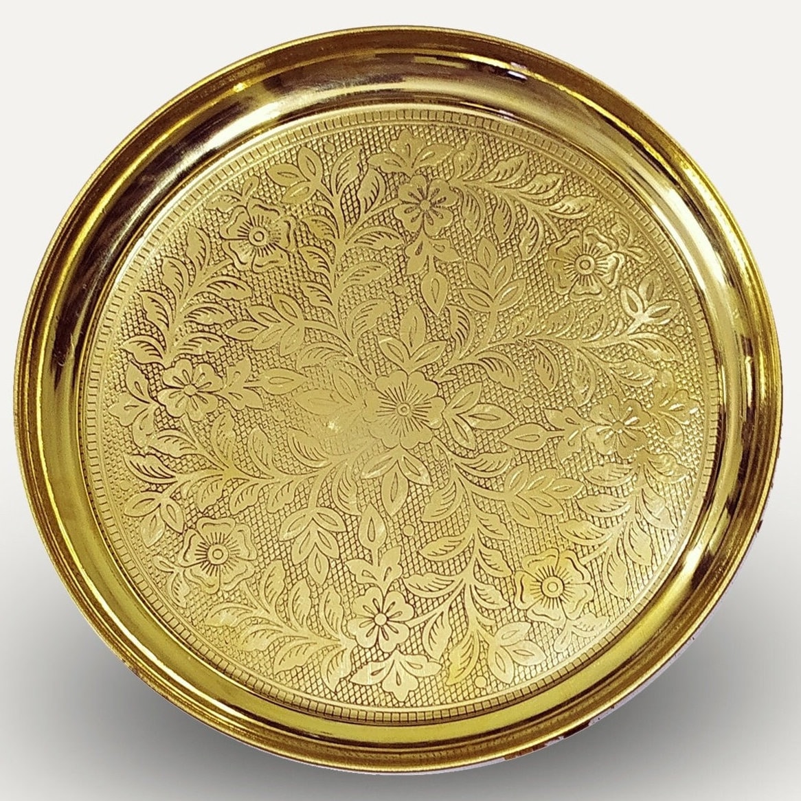 Handmade Pure Brass Serving Round Plate Brass Platter Brass - Etsy