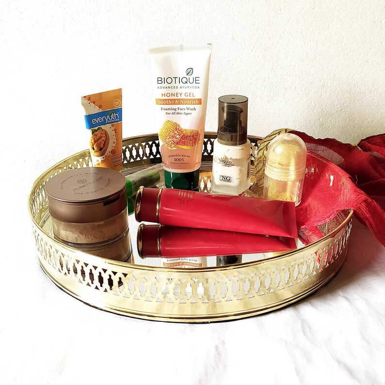 Handmade Brass Round Perfume Tray Tray Mirror Tray Vintage - Etsy