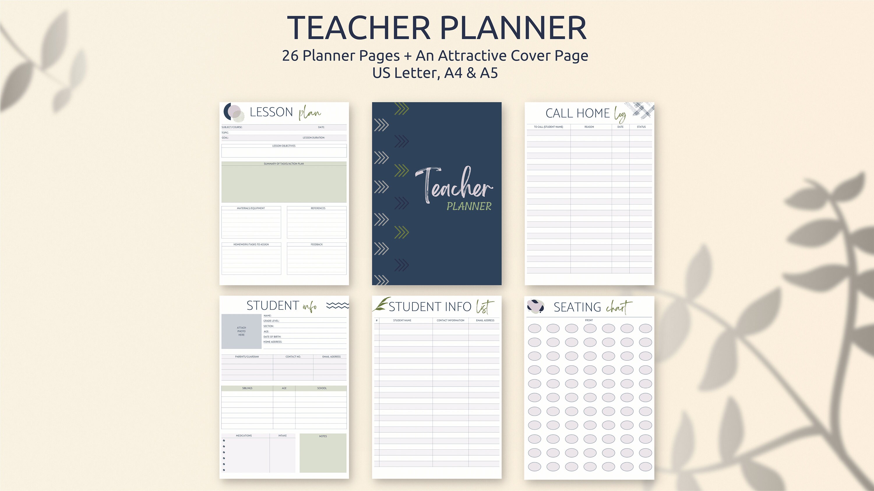 All in One Teacher Planner Printable. Academic Planner Bundle. Digital ...