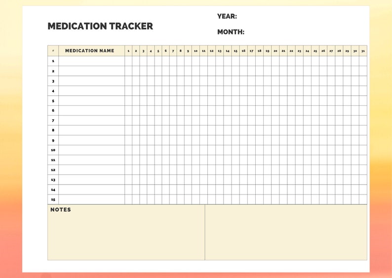 Printable Medication Tracker, Medication Schedule, Monthly Medication ...
