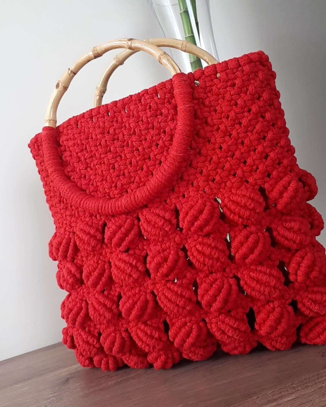 Macrame Bag,red Macrame Bag,design Bag,macrame Design Bag,handmade Bag ...