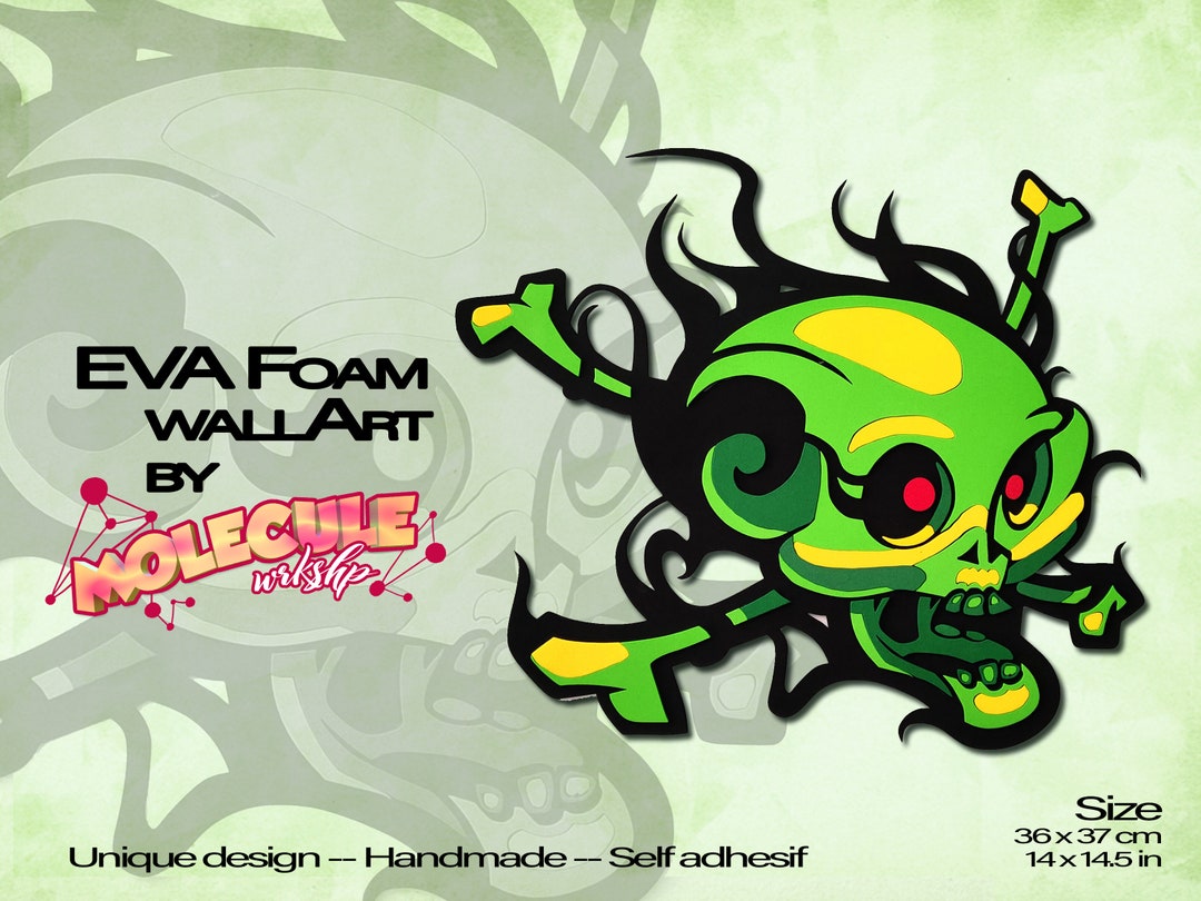 EVA Foam Wall Decoration. Flaming Skull - Etsy