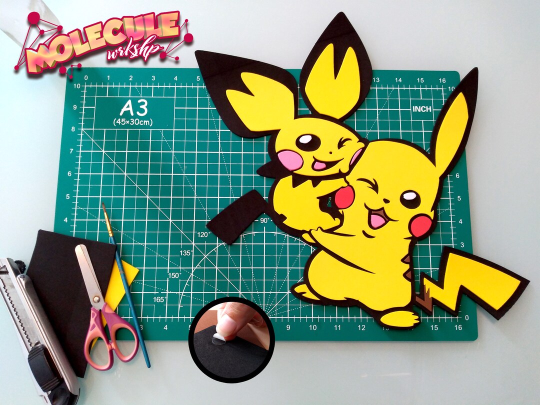 Pikachu Pichu, Self-adhesive Wall Decoration in Eva Foam - Etsy