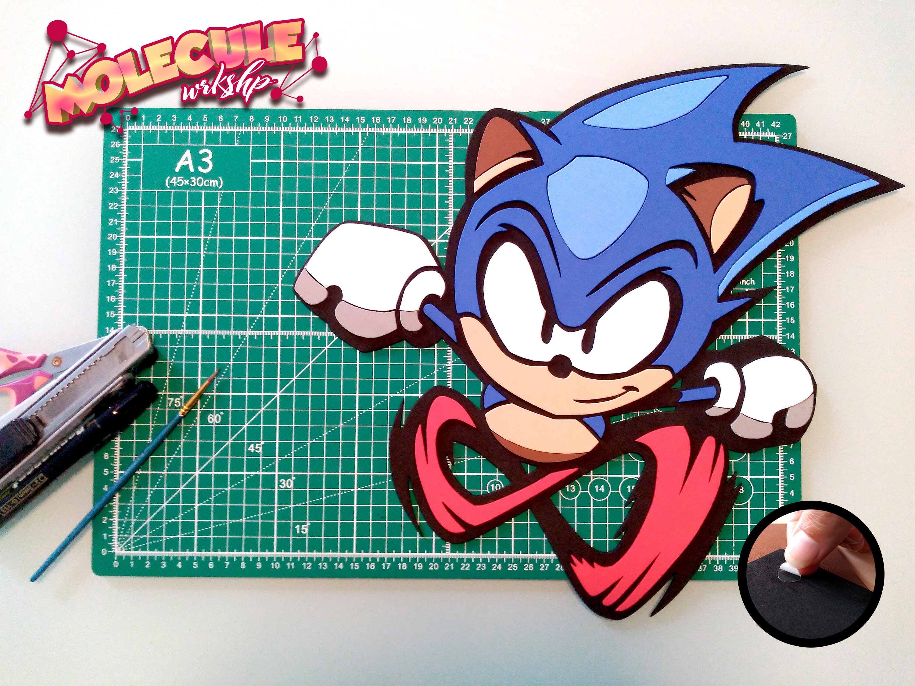 Sonic and Knuckles. Self-adhesive Wall Decoration in Eva Foam - Etsy