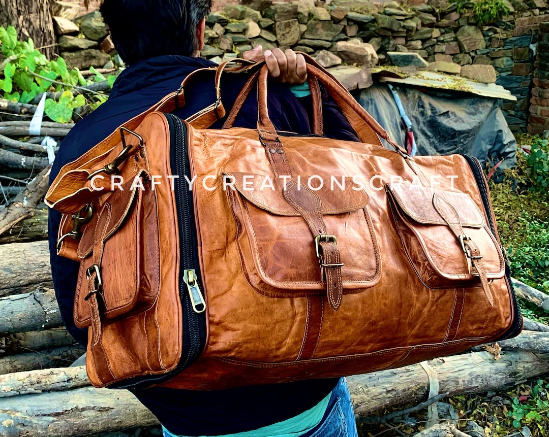 Genuine Leather Duffel Bag, Handmade Travel Duffel Bag, Vintage Duffel ...