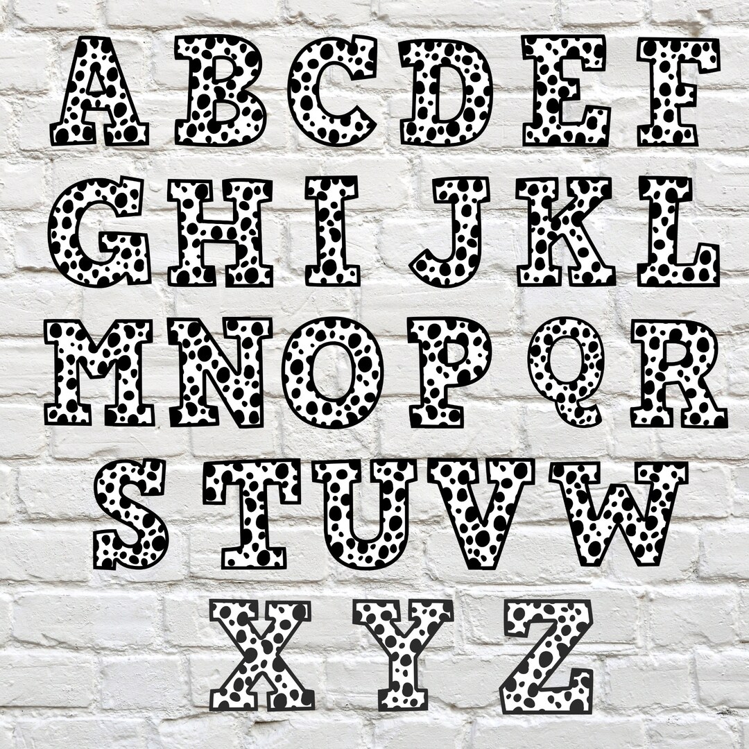 26 PNG Dalmatian Letters Alphabet PNG Transparent Background, Cricut ...
