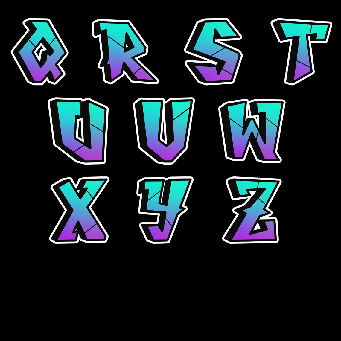 26 PNG Graffiti Letters Alphabet V30 PNG Transparent Background, Cricut ...